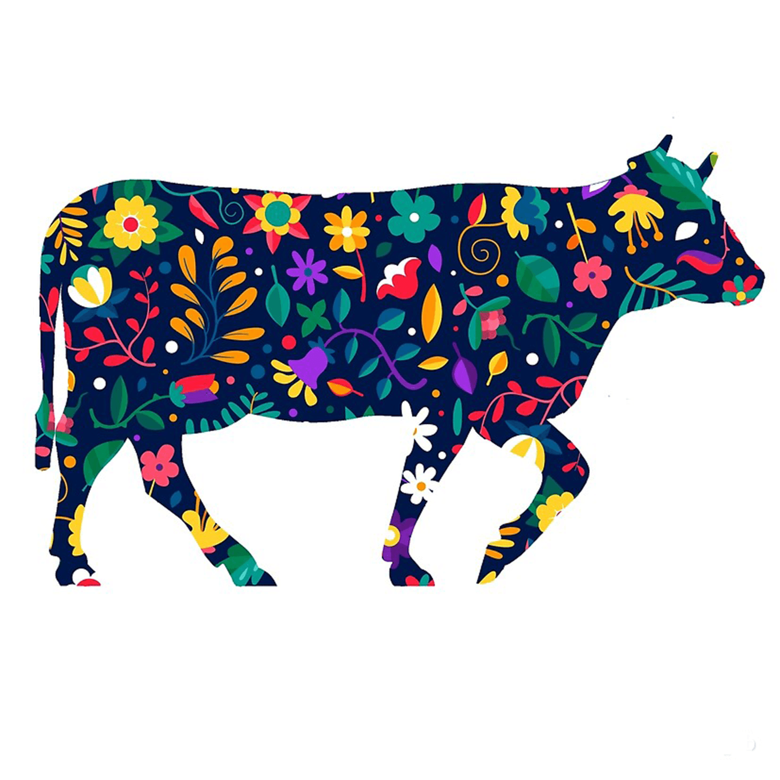 Cow pattern image flowers cow illustration farm animals. download for ...